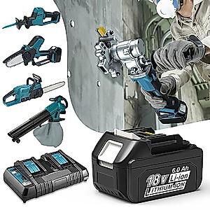 CHAUNVEN 6.0Ah Battery Replacement for Makita 18V Battery Compatible with 18 Volt BL1860B BL1850B BL1840B BL1830B BL1815B Batteries