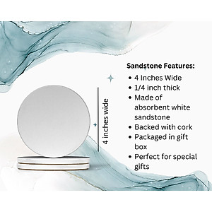 Personalized Coasters for Drinks White Barnwood Design Custom Farmhouse Coaster Set Monogram Initial Name Housewarming Gift Handmade by The Painted Pug (White)