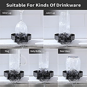Glass Rinser for Kitchen Sink, WingHo 360° Rotating Stainless Steel Cup Cleaner Cup Washer Sink Accessories, Gray