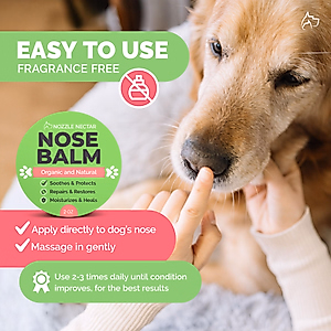 Dog Nose Balm - 100% Organic & Natural Nose Moisturizer and Healing Cream Butter - Dog Dry Nose Treatment and Moisturizer - Heals, Repairs & Protects Chapped, Damaged & Rough Noses