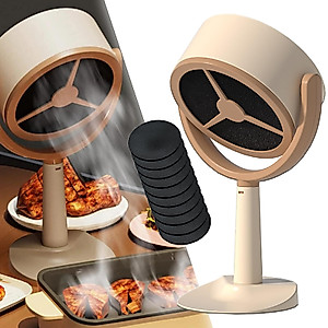 Generic Lorivu Smoke Purifier, Lorivu Portable Smoke Purifier Fan, Portable Range Hood with 12pc Replaceable Activated Carbon Filter Cotton, Plug-in model