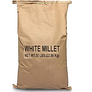 Shafer Seed 84075 White Proso Millet Wild Bird Food, 50-Pound
