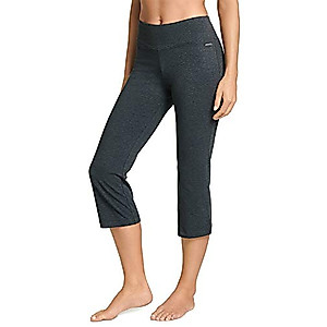 Jockey Women's Activewear Cotton Stretch Flare Capri, Charcoal, L