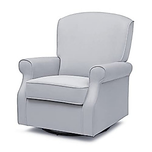 Delta Children Oakley Nursery Glider Swivel Rocker Chair, Dolphin Grey Velvet