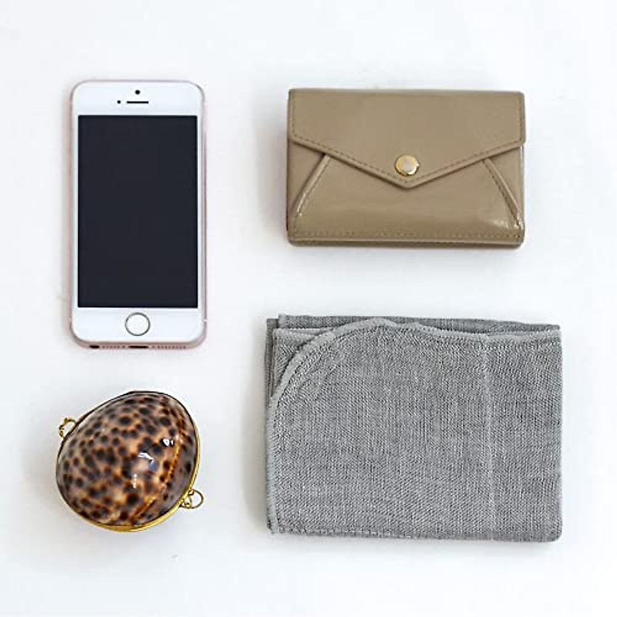 IPPINKA Nawrap Organic Binchotan Face Towel, Naturally Anti-Odor, Gray/Ivory