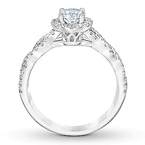 1 Carat Round Cut Bridal Set Moissanite Engagement Rings for Women Platinum Plated Silver Round Moissanite Rings -8.5