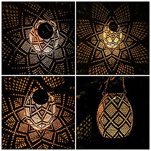 Outdoor Lantern Solar Lamp Solar Powered Patio Lights Courtyard Light Decorative Hanging Light Garden Landscape Light Lamp for Home House Outdoor Pendant Light