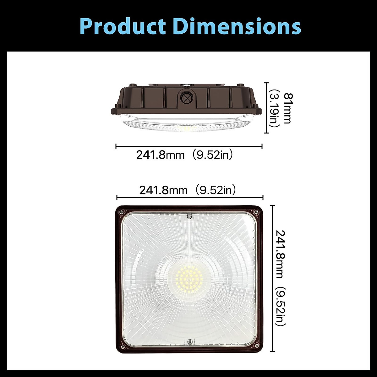 HYPERLITE 45W LED Canopy Light 4Pack, 6300LM Canopy LED Lights 5000K Daylight,LED Canopy Lights Outdoor IP65 Waterproof for Shop,Garage,Carport,Workshop,Barn,Warehouse,Underpass