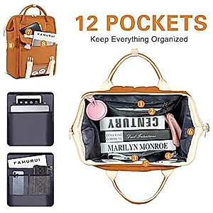 Bevalsa Laptop Backpack 15.6 Inch Stylish College School Bag/Casual Daypacks/Work Bags/Travel Backpack for Women Men for Teens Girls Anti-Theft (Brown)