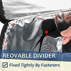 Vina 4 Bottle Wine Carrier - Travel Insulated Wine Carrying Case Cooler Tote Bag with Detachable Divider and Strong Handle, Great for Picnic, Beach Days,Party, Black