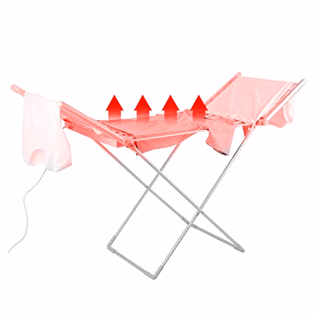 PHASFBJ Multifunctional Foldable 45-55℃ Constant Temperature Electric Heated Drier Clothes Airer Hanger Shoes Drying Rack with Waterproof Power Switch for Laundry Room, School