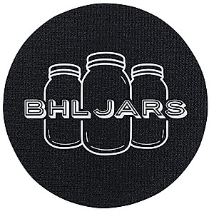 Mason Jars Wide Mouth 32 oz Bundle with Non Slip Jar Opener brand BHL Jars - Set of 4 Quart Size Mason Jars - Canning Glass Jars with Lids