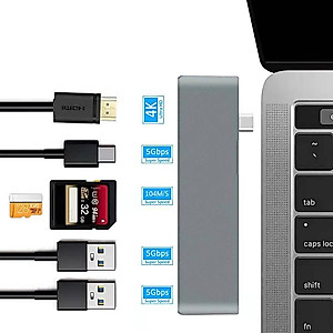 Convenient and Practical WS-15 6 in 1 Type-C to HDMI + USB 3.0 x 2 + SD + TF + PD HUB Converter