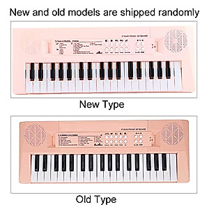 Electric Piano 37 Keys Beginner Electric Keyboard with Microphone, Dual Power Supply System USB Charging or Batteries (Battery Not Included)()