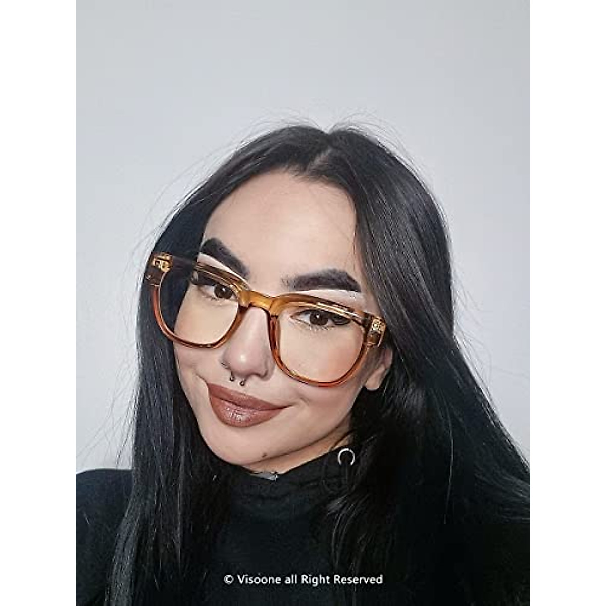 VISOONE Square TR90 Blue Light Blocking Glasses with Anti Glare Computer Glass Woman and Men SAGE