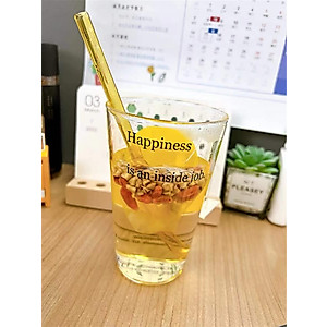 [10 Pcs] Reusable Glass Straws Shatter Resistant - 9" x 10 mm Eco Friendly Multicolor Drinking Reusable Straws With 2 Cleaning Brushes for Coffee,Milkshakes,Juice Drinks