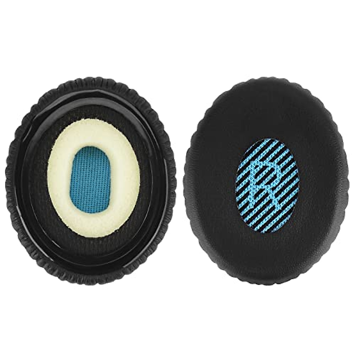 Geekria QuickFit Replacement Ear Pads for Bose On-Ear OE2, OE2i, SoundTrue On-Ear, SoundLink On-Ear Headphones Ear Cushions, Headset Earpads, Ear Cups Repair Parts (Black/Blue)