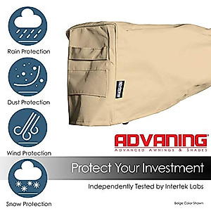 ADVANING All-Weather Protective Cover for 8' Wide Retractable Awnings, Heavy-Duty Weather Proof Polyester Fabric, Color: Beige, AC0800-P861T