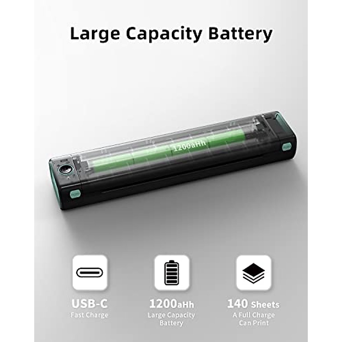 Phomemo Portable Printer Wireless for Travel, [New] M08F-Letter Bluetooth Mobile Printer Support 8.5" X 11" US Letter, No-Ink Thermal Compact Printer, Compatible with Android and iOS Phone & Laptop