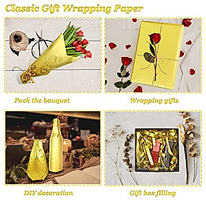 Gold Tissue Paper for Packaging - Undemouc 110 Sheets of Gold Wrapping Tissue Paper Bulk for DIY Artworks Flower Decoration (12 x 20 Inch)