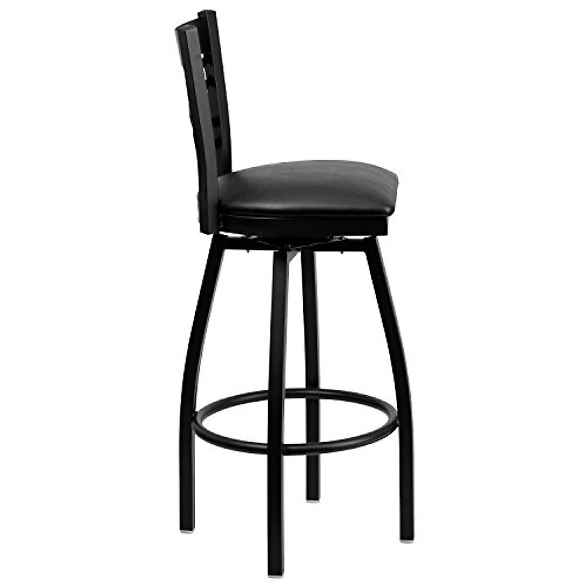 Flash Furniture Hercules Series "X" Back Metal Restaurant Barstool, Modern Upholstered Armless Bar Height Chair for Restaurants and Kitchens, Black