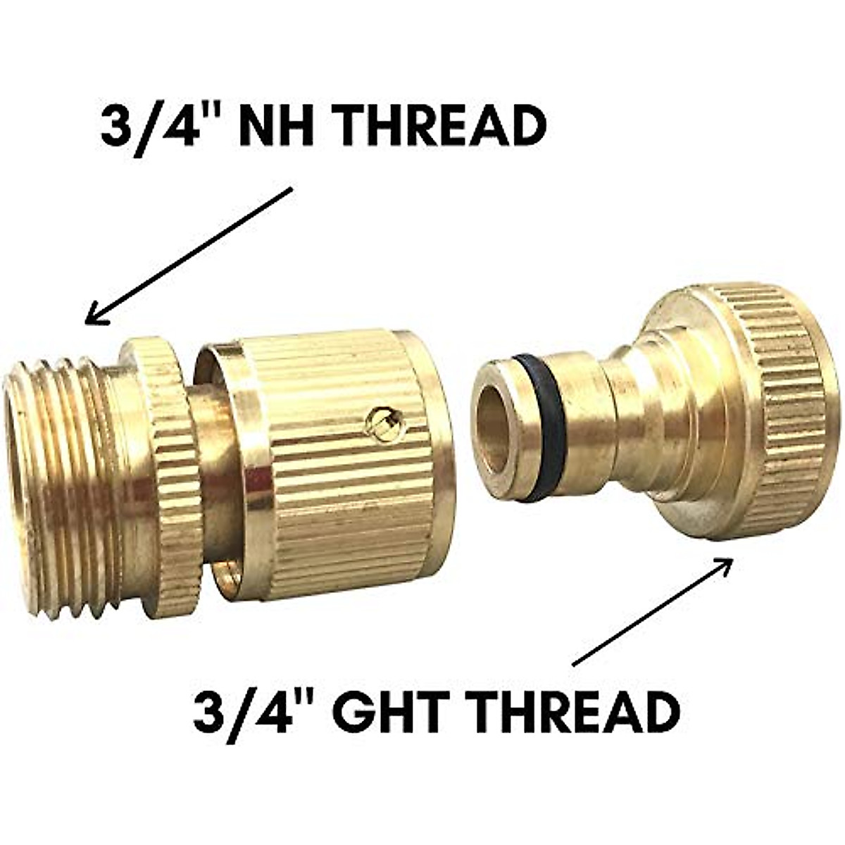 MAXFLO Garden Hose Quick Connect Garden Hose Fittings [3 Pack] Solid Brass Water Hose Quick Connect Fittings Quick Connector | Water Hose Connectors 3/4 inch GHT | Hose Couplers Quick Disconnect