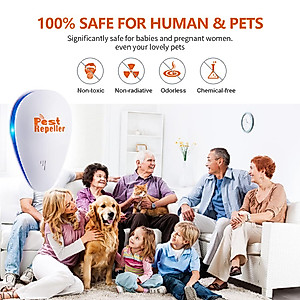 Ultrasonic Pest Repeller - 6 Pack，Pest Repellent Plug-in Pest Control Repeller for Mosquito, Insect, Mice, Spider, Ant, Cockroach, Rodent & Deer Indoor Repellent