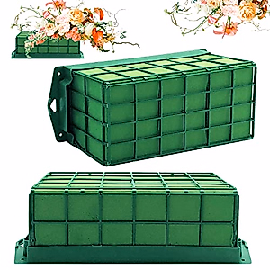 2 Pieces Floral Foam Cage,Flower Arrangements Supplies with Floral Foam,Rectangle Flower Holder Floral Foam Bricks for Fresh Flower Wedding Holiday Decorations