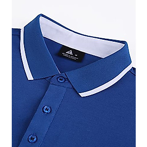 SWISSWELL Blue Polo Shirts for Men Short Sleeve T-Shirts Golf Tennis Outdoor Sport Shirt (Blue, 2XL)