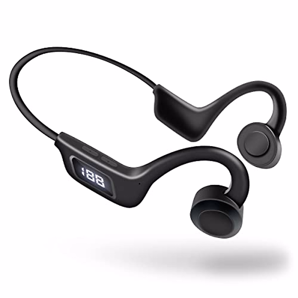 ATMPC Bone Conduction Headphones, Open Ear Headphones Wireless Bluetooth with Mic, Sports Earphones with LED Power Display, Up to 8 Hours Playtime, Waterproof Earphones for Running Workouts MP3 Player