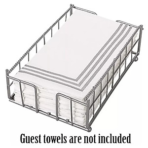 Elegant Silver Guest Towel Caddy - 8.25"H x 5"W x 2.25"D (1 Pc.) - Space-Saving, Premium Metal Design - Perfect for Events