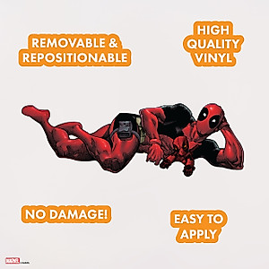 Wall Palz Marvel Deadpool Wall Decal - Deadpool Wall Stickers with 3D Augmented Reality Interaction - Deadpool Sticker for Walls 12" x 34" Marvel Room Decor