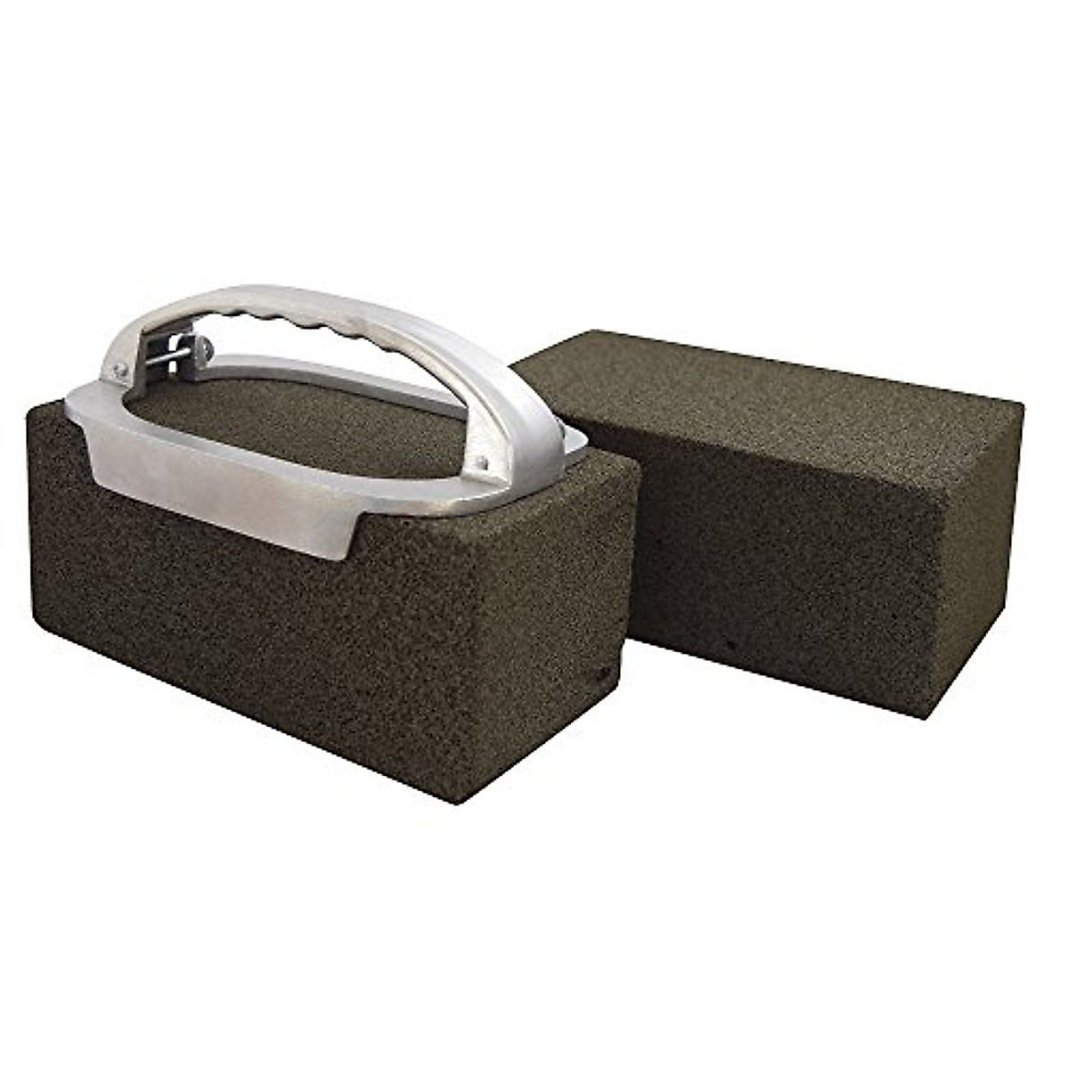 Kitchens Grill Brick Holder and Two Grill Bricks - Cleans Griddles and Grills