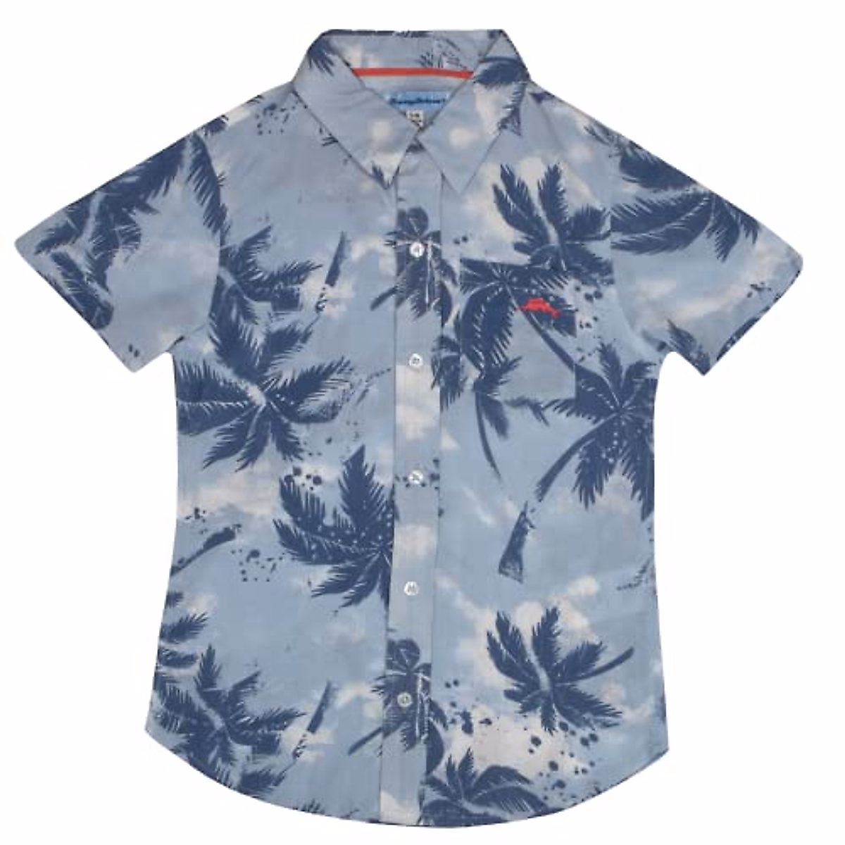 Tommy Bahama Boys Short Sleeve Shirt, Blue Palms, Size 5/6