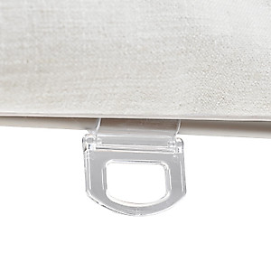 ChadMade Cordless Linen Textured Room Darkening Roman Shade Solid Fabric Window Treatment, Install Hardware Included, Custom Made Blackout Roman Blind for Bedroom, 1 Panel, Beige White