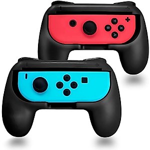 EIMGO Controller Grip for Nintendo Switch Joy-Con, Wear-Resistant Handheld Joystick Remote Handle Compatible with Switch, 2 Pack (Black)