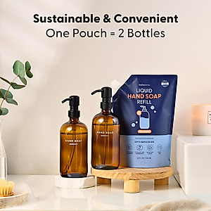 MaisoNovo - Liquid Hand Soap - Liquid Hand Soap Refill - Made in USA - Gentle & Natural - Non Toxic - Good for All Skin Types - Unscented Handsoap Refill - Pouch 32 oz