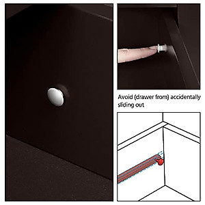 Yaheetech 3-Tier Narrow Side Table with Drawer and Storage Shelves, Small End Table Bedside Cabinet for Living Room Bedroom Small Space Hallway Corner, 24″ L × 12″ W × 24.5″ H, Espresso