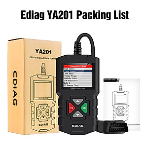 EDIAG YA-201 Obd2 Scanner, Full OBD2 Modes Check Engine Code Reader After 1996 All OBDII/EOBD/KOBD/CAN Cars, O2 Sensor EVAP Systems, Battery Test,Live Data Stream,Plug & Play