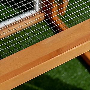 ZSEDP 55" Wooden Chicken Cages, Large Chicken Run with Combinable Design, Poultry Pen, Orange