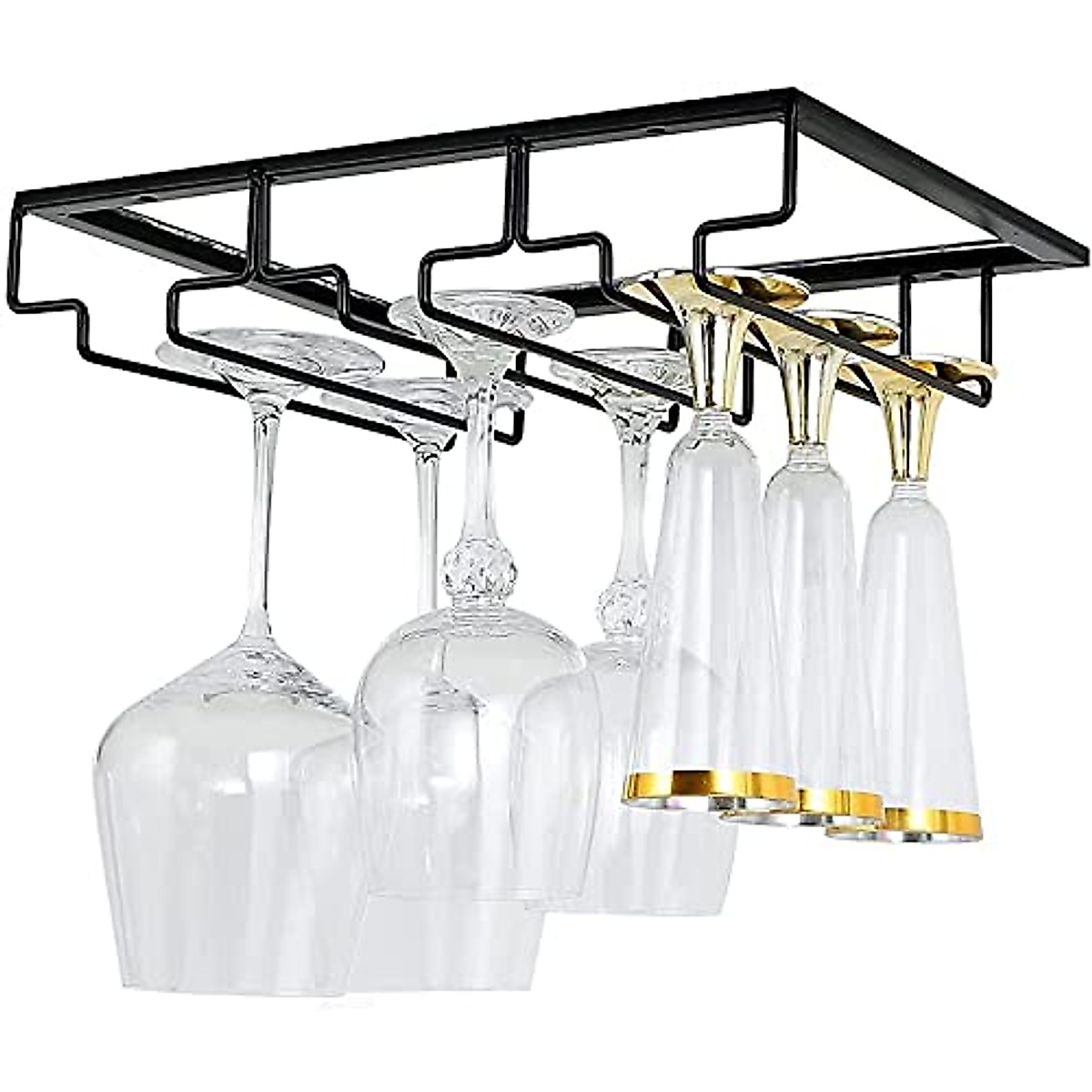 Household Wine Glass Rack, Wine Cabinet Goblet Rack, Wine Glass Rack, Wine Rack Hanging Rack (3 Rows 1 Pack)