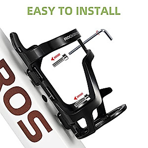 ROCKBROS Bike Water Bottle Holder Lightweight Bottle Cage Slide Entry Bicycle Cup Holder Adjustable Drink Holder Rack for MTB Road Bike Black*2
