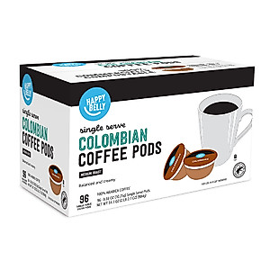 Amazon Brand - Happy Belly Colombian Coffee Pods (Medium Roast), Compatible with K-Cup Brewer, 96 Count