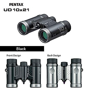 PENTAX Binoculars UD 10x21- Black. 10x magnification with roof prism. Bright and clear viewing, lightweight with Multi-coating to acheive excellent image performance. For concerts, sports and safari
