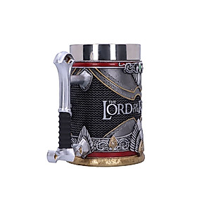 Nemesis Now Lord of the Rings Merchandise Tankard, Hand-Painted Resin Beer Mug with Removable Insert, 15.5cm - Aragorn