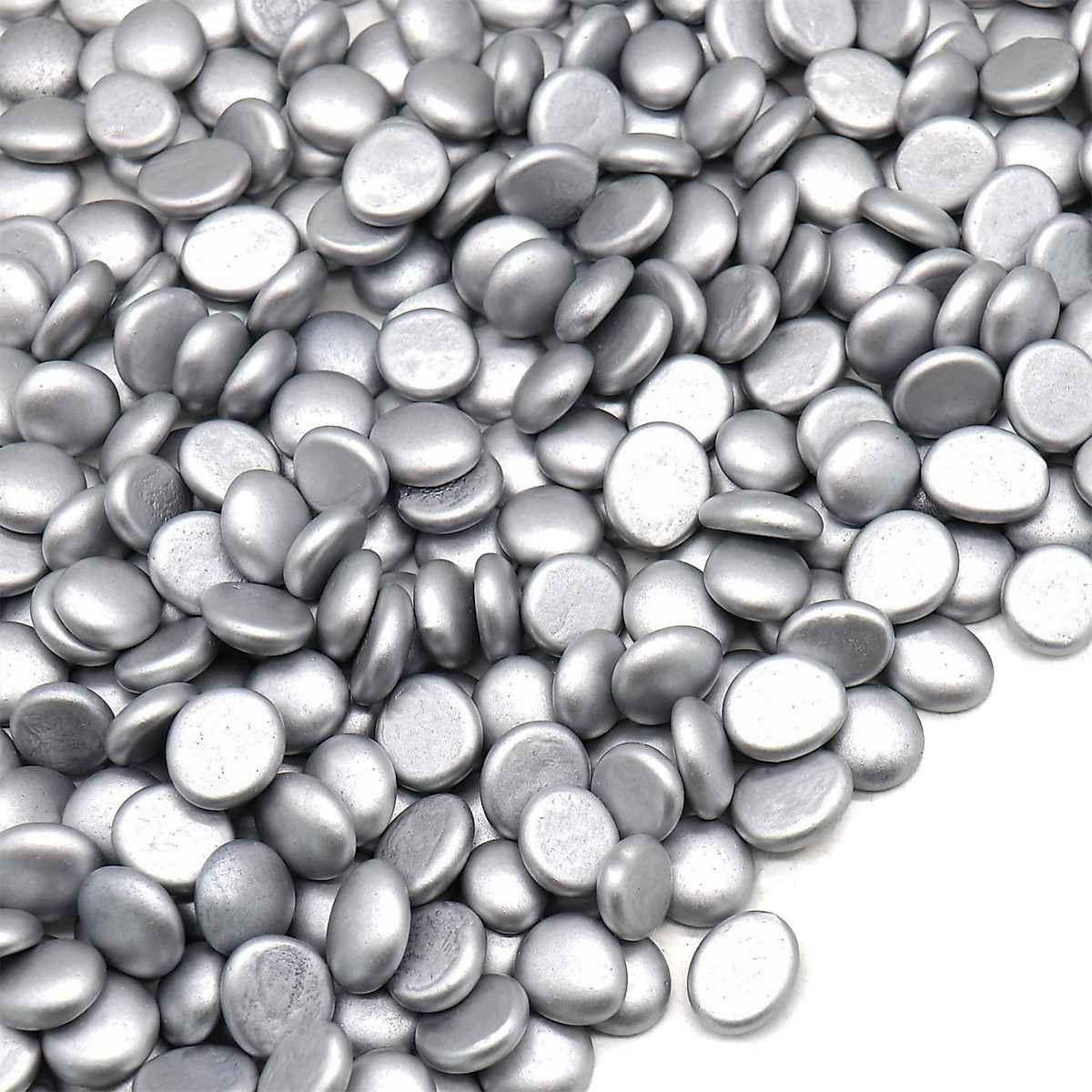 Koltose by Mash Silver Flat Marbles for Vases, 5 LB Decorative Beads Vase Fillers, Crafts, Table Scatter, Wedding and Party Centerpieces, Home Décor, Gemstones, Mosaics, Floral Displays Arrangements