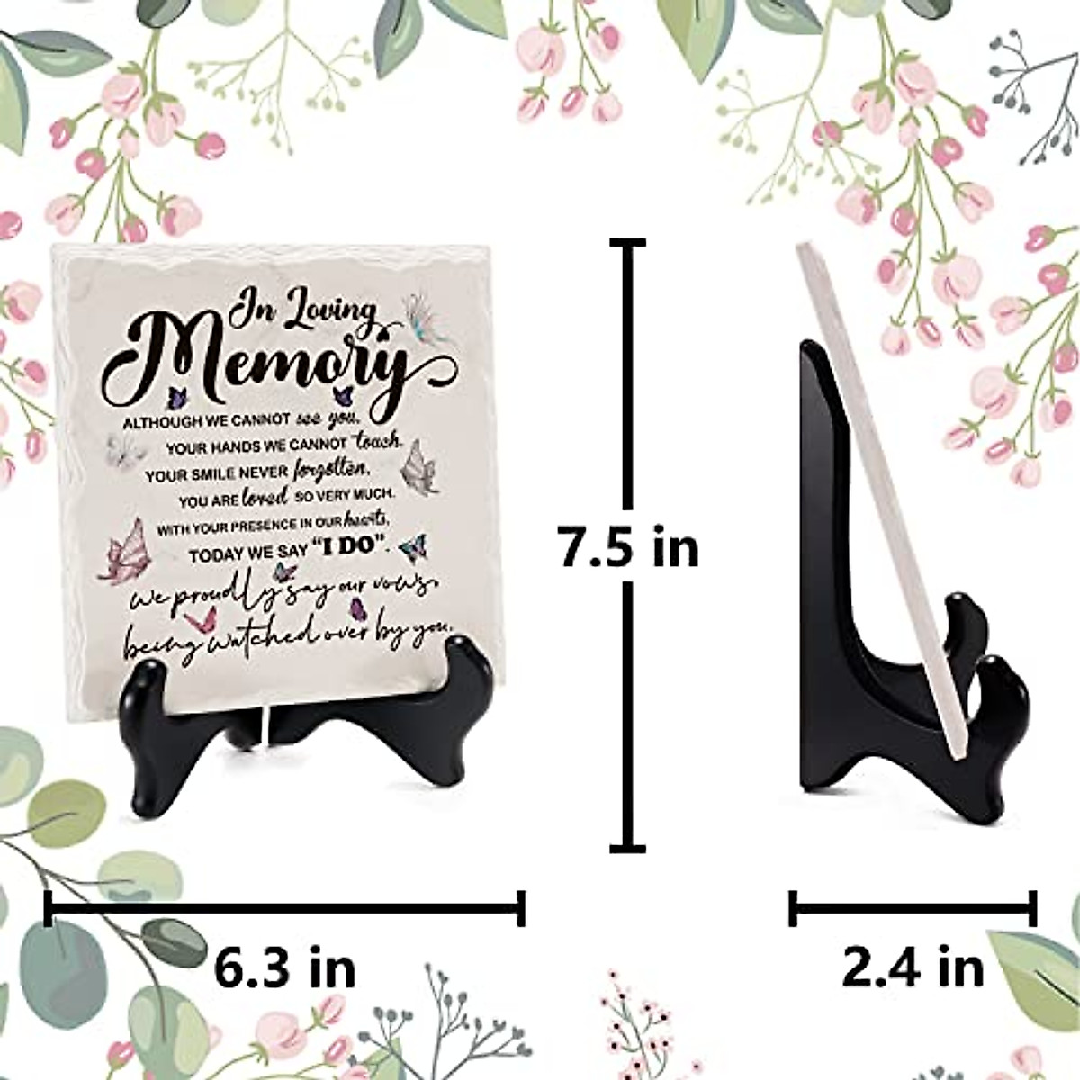 Memorial Table Sign for Wedding, in Loving Memory of Loved One, Ceremony and Reception Family Unity Wedding Table Decoration Plaque, Sympathy Gifts, Bereavement Gifts