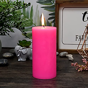 Zest Candle Pillar Candle, 3 by 6-Inch, Hot Pink