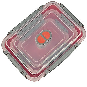 Microwave Nesting Containers Set of 3 w Lids and Locking Steam Vents- Reheating, Cooking, Meal Prep - Microwaveable, Durable, Reusable, BPA-Free, Freezer and Dishwasher Safe Food Storage- Fall Cooking