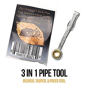 100% Authentic Czech Stainless Steel 3 in 1 Tobacco Pipe Tool Cleaner - Smoking Pipe Reamer Tamper Pokers Tool